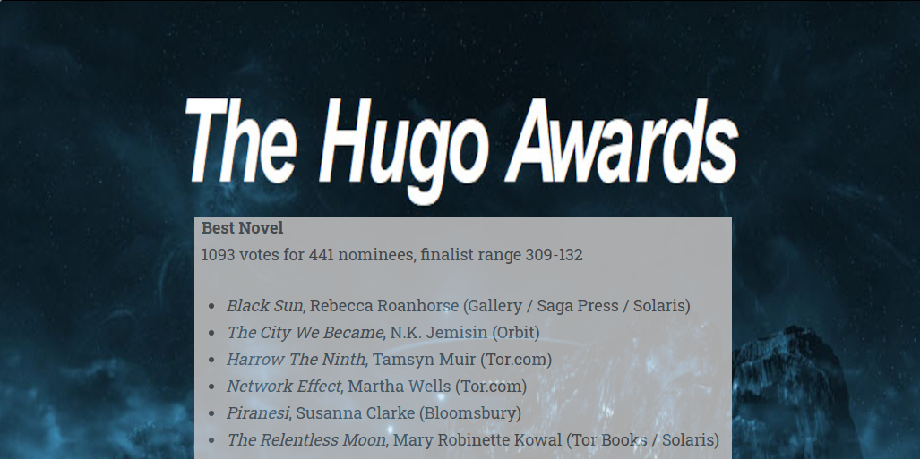 Hugo Awards 2021,¡Sorpresa en el genero de Fantasía! – Swords & Blasters